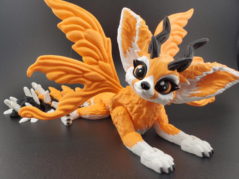 Fairy Fennec Fox 3D Printed Articulated Dragon Fidget Toy - Etsy