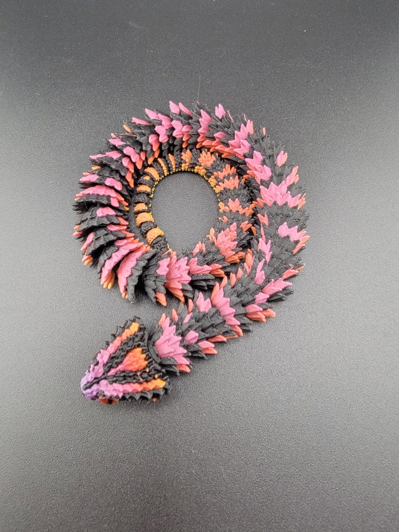 Flexi Bush Viper Fidget Toy: Fully Customizable 3D Printed Articulated ...