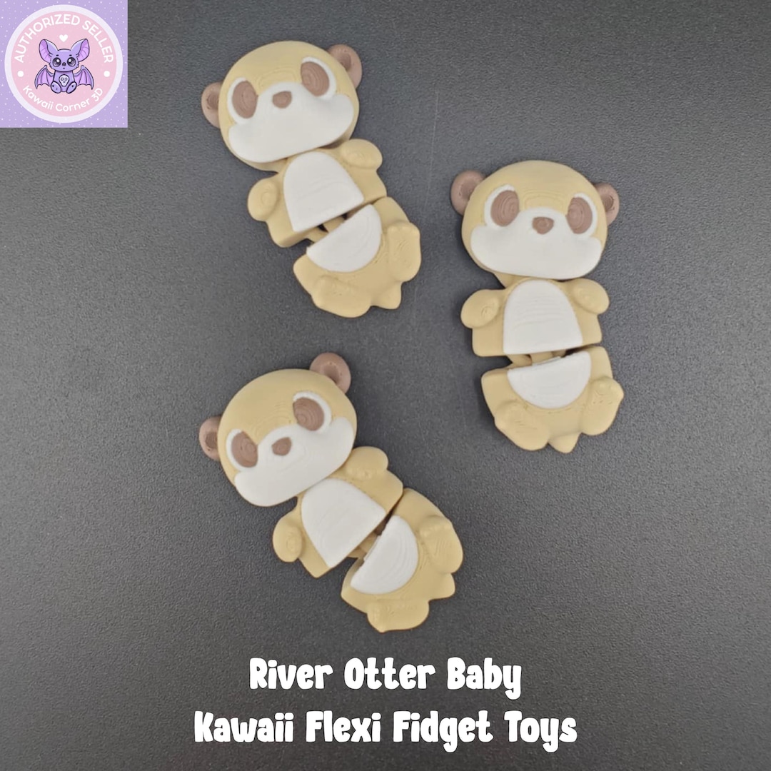 Cute Baby River Otter 3D Printed Kawaii Flexi Fidget Desk Toy - Etsy