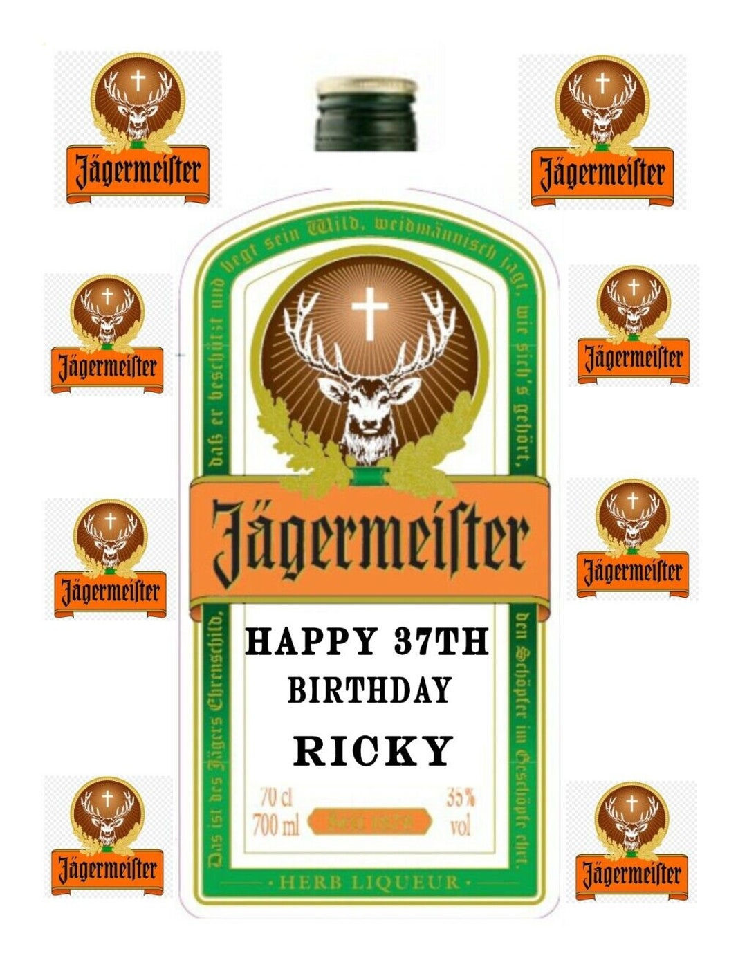 Jagermeister Labels Comes on A4 Sheet of Wafer or Icing Sheet - Etsy