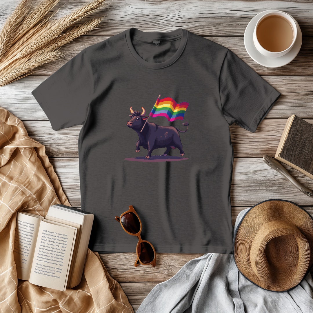 Pride Flag Shirt Bull - LGBTQ+ Pride - Funny Animal Lover Gift, Rainbow ...