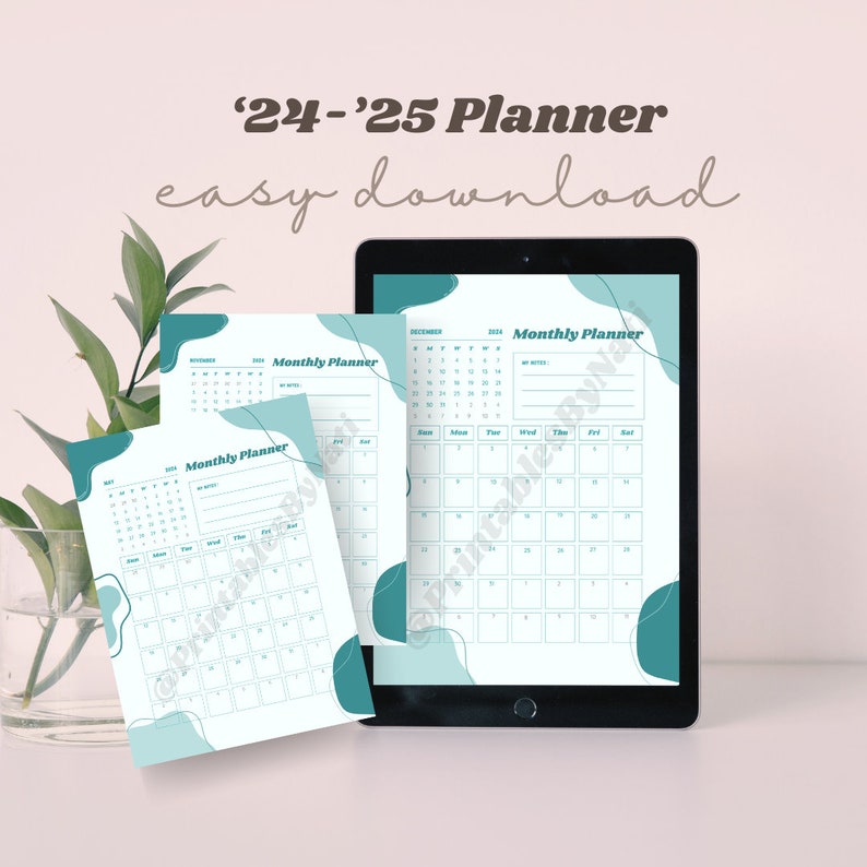 Teal 2024-2025 School Year Planner Printable Template - Etsy