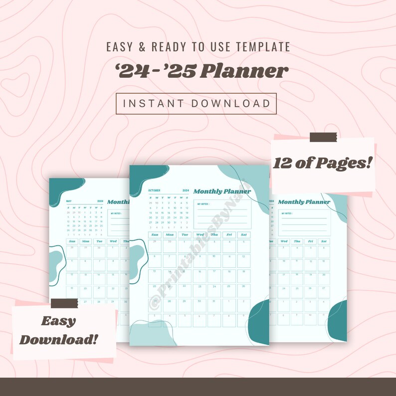 Teal 2024-2025 School Year Planner Printable Template - Etsy Australia
