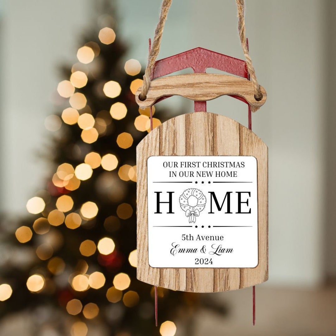 Sled First Christmas in Our New Home Ornaments, Personalized Our New House Ornament, New Home ...