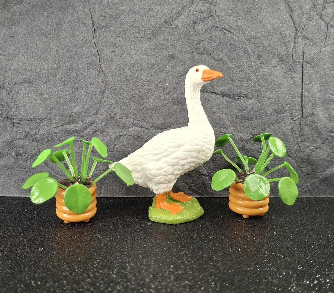 Handmade Resin Goose Figurine- Porch Goose or Desk Goose Decor. 2.5 ...