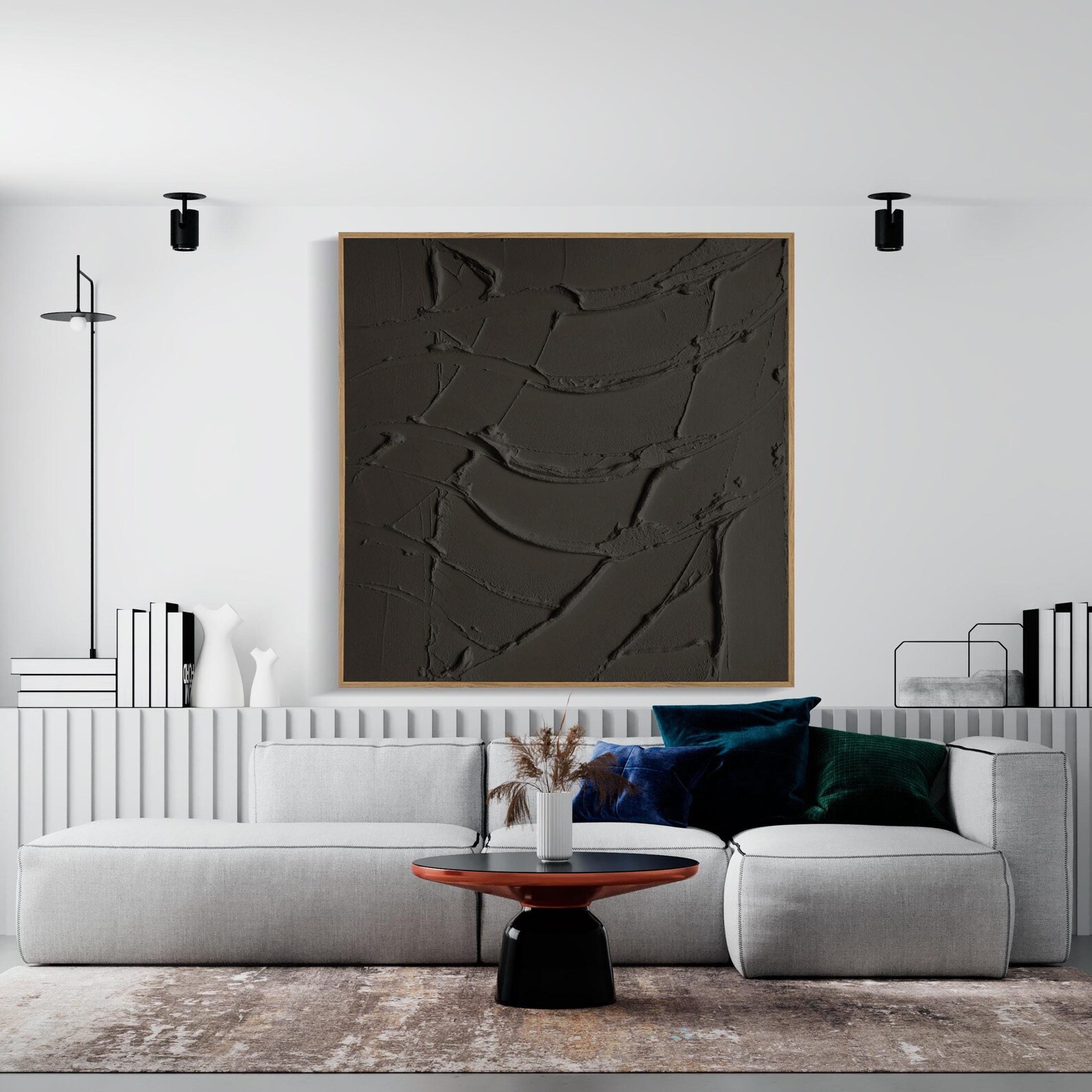 Black Textured Wall Art Black Textured Abstract Art Black 3D Textured ...