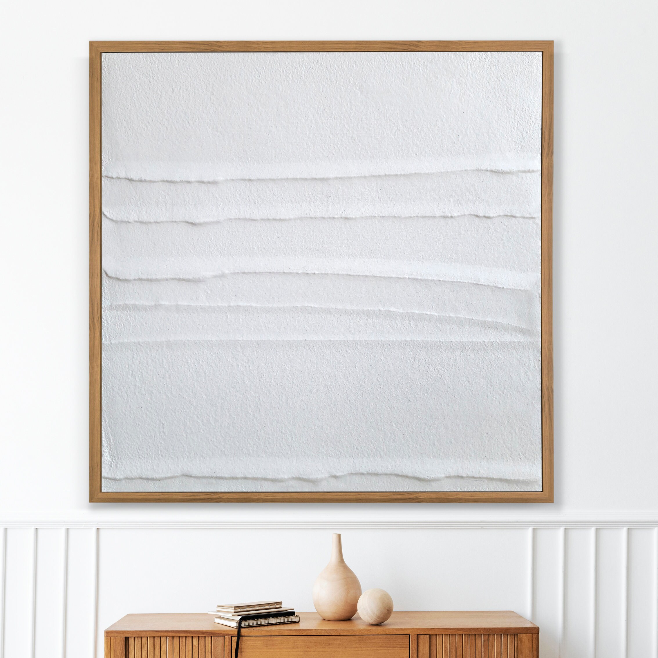 Large White Textured Wall Art White Minimalist Painting White Abstract ...