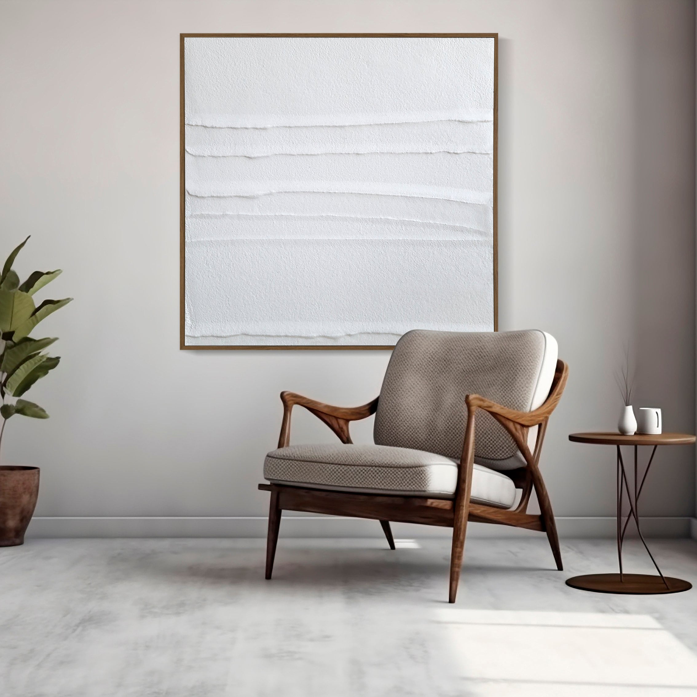 Large White Textured Wall Art White Minimalist Painting White Abstract ...