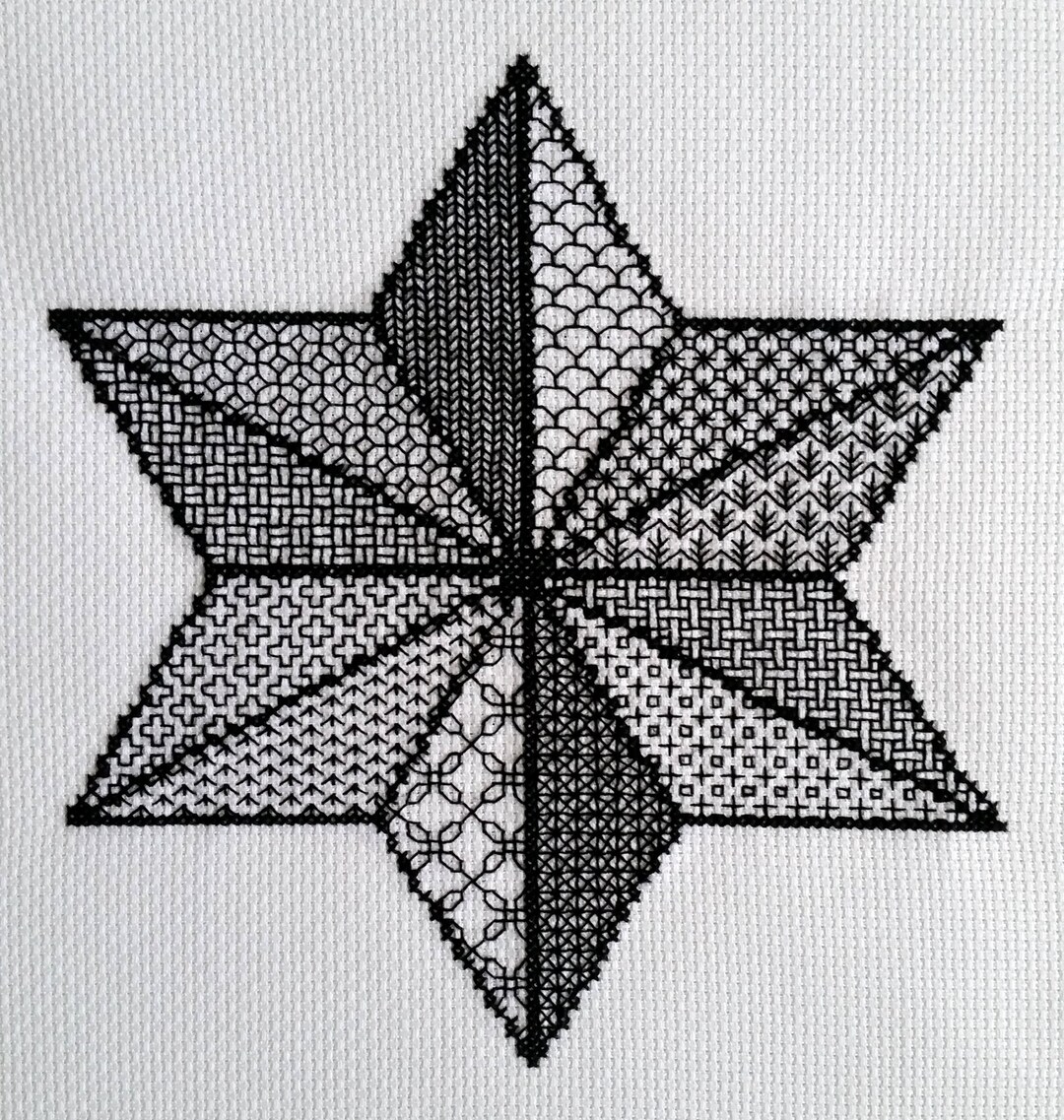 Blackwork Star Sampler Blackwork Embroidery Pattern PDF - Etsy