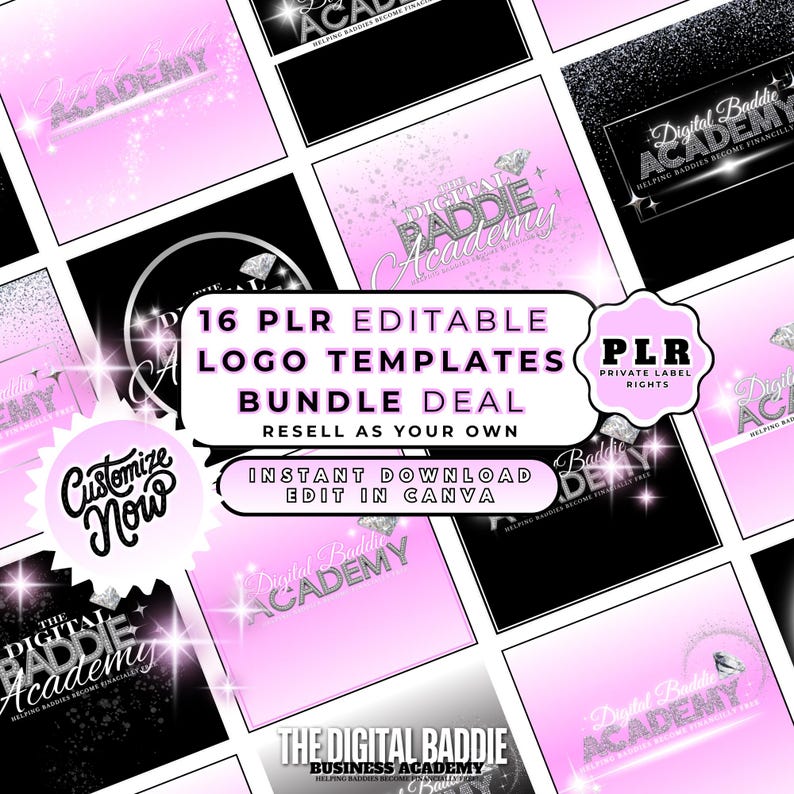 PLR Dfy Logos Glam Logo Customizable Design Done for You Logos Design ...