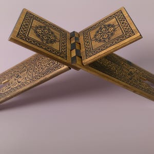 Wooden Book Stand, Adjustable Lectern, Folding Handmade Bookshelf, Book ...