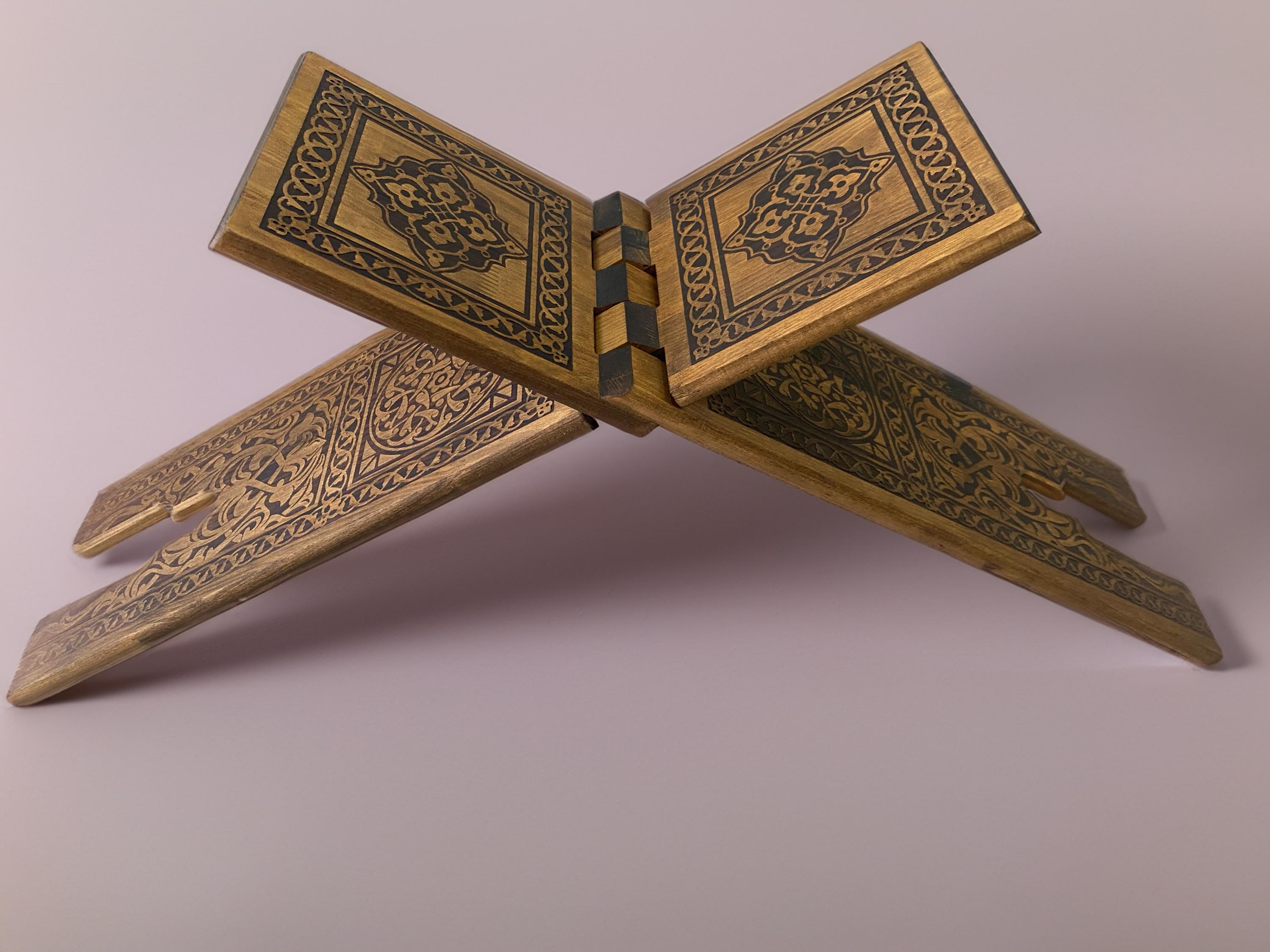 Wooden Book Stand, Adjustable Lectern, Folding Handmade Bookshelf, Book ...