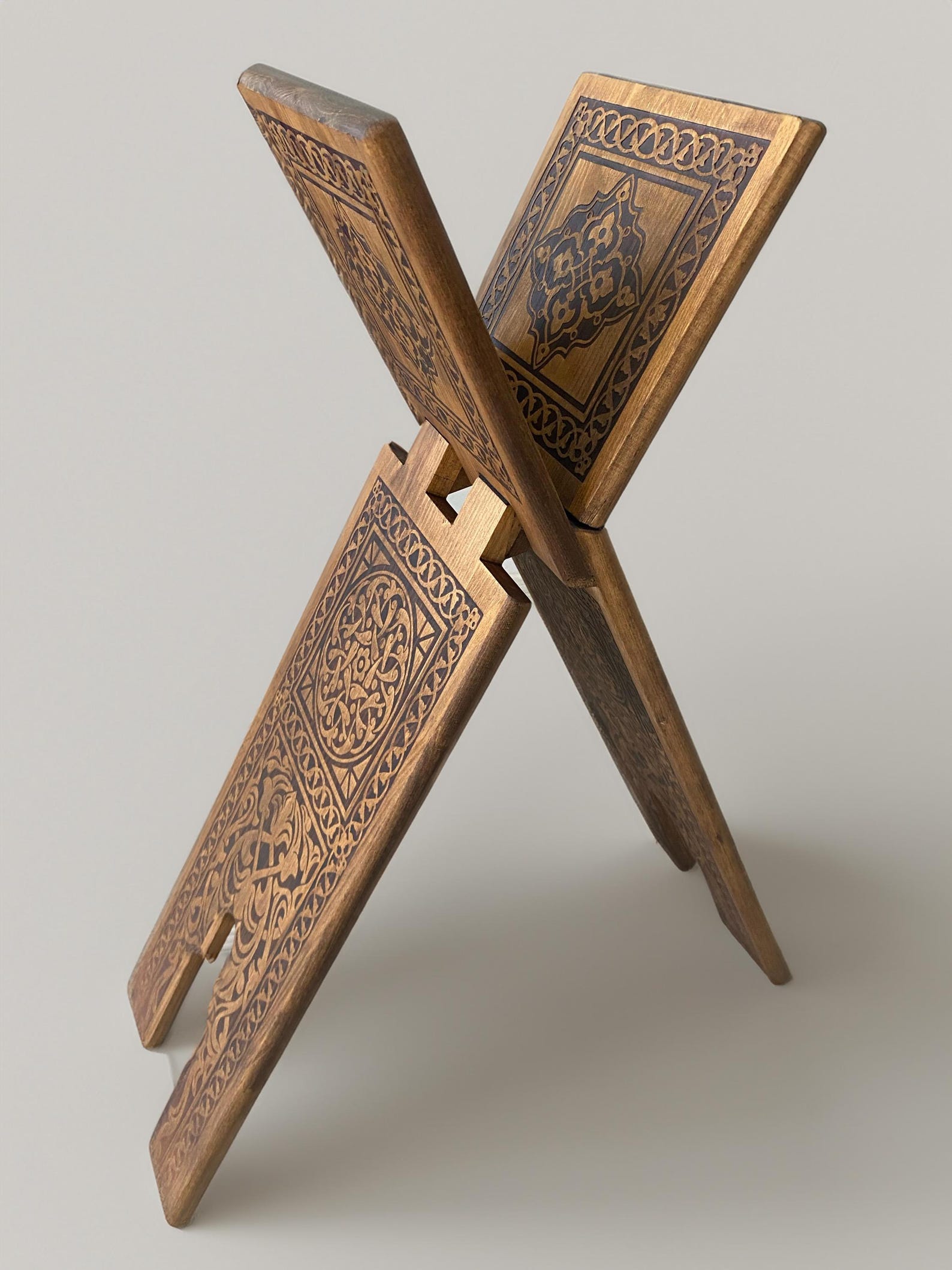 Wooden Book Stand, Adjustable Lectern, Folding Handmade Bookshelf, Book ...