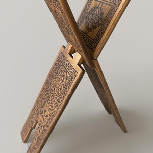 Wooden Book Stand, Adjustable Lectern, Folding Handmade Bookshelf, Book ...