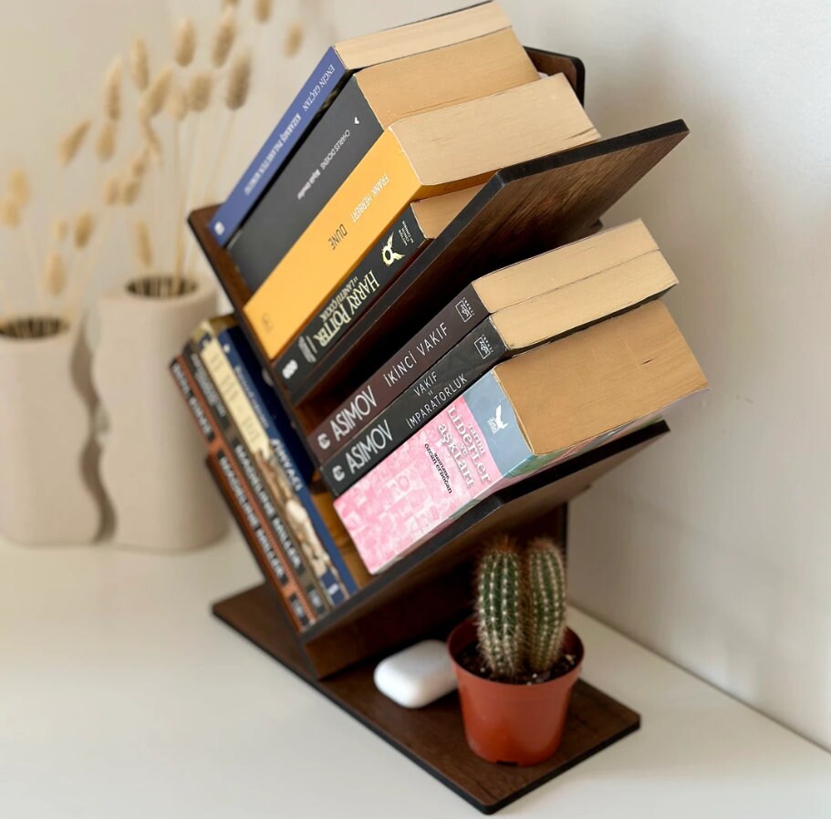 Bookcase With Desktop Shelf, Desktop Tree Bookshelf - Etsy