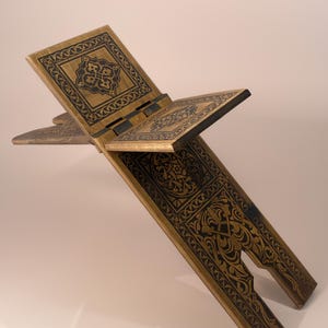 Wooden Book Stand, Adjustable Lectern, Folding Handmade Bookshelf, Book ...