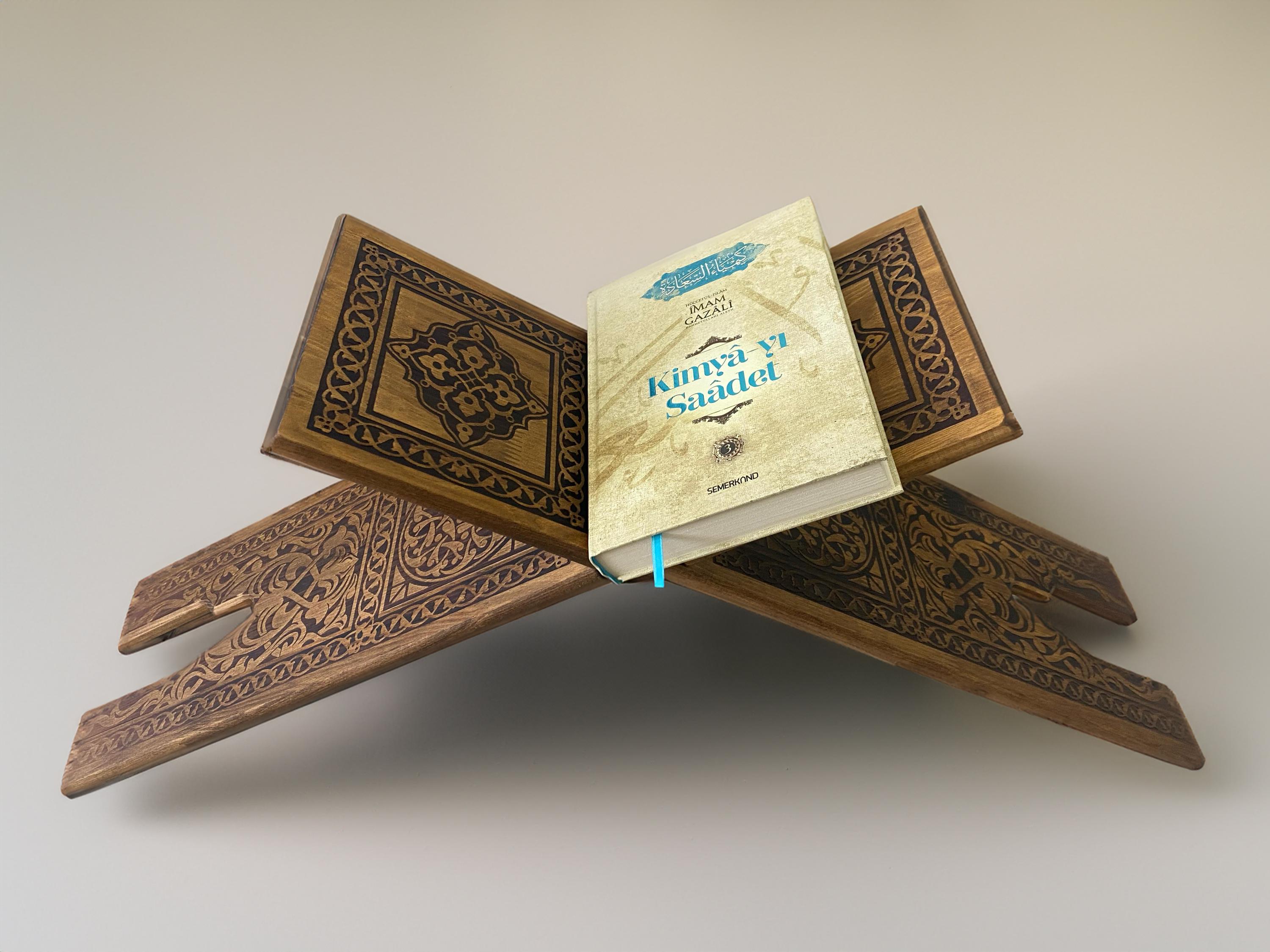 Wooden Book Stand, Adjustable Lectern, Folding Handmade Bookshelf, Book ...