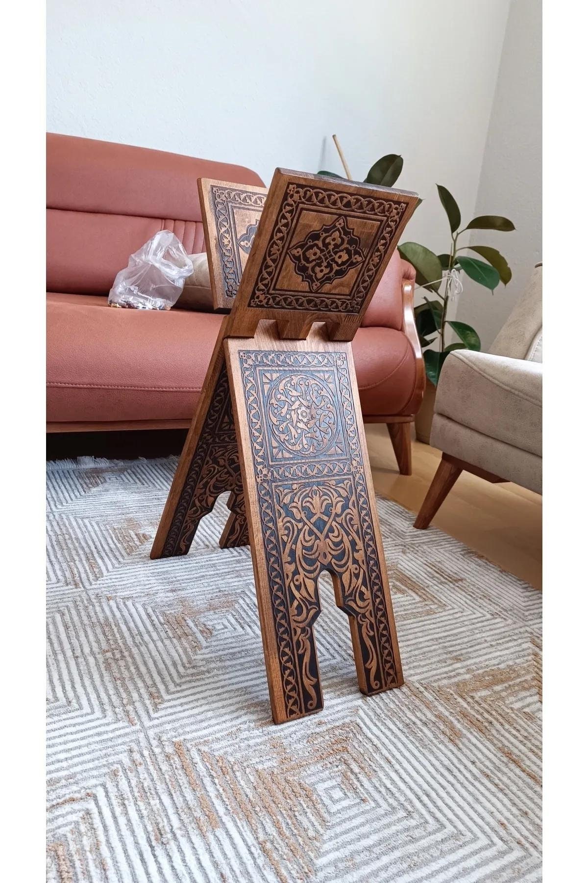 Wooden Book Stand, Adjustable Lectern, Folding Handmade Bookshelf, Book ...