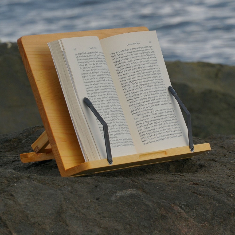 Book Reading Stand, Tablet Stand, Foldable Desktop Stand,wooden Laptop ...