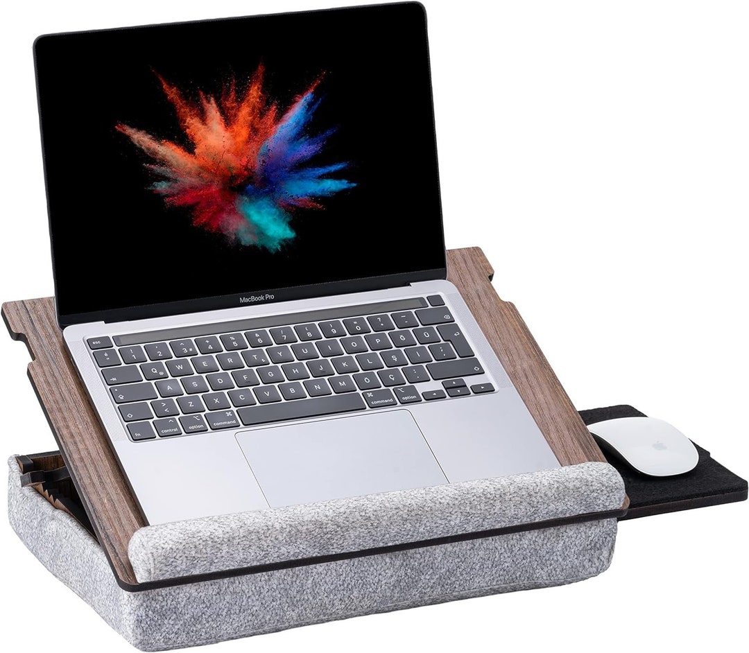 Cushioned Laptop Stand With Adjustable Drawers and Mousepad, Portable ...