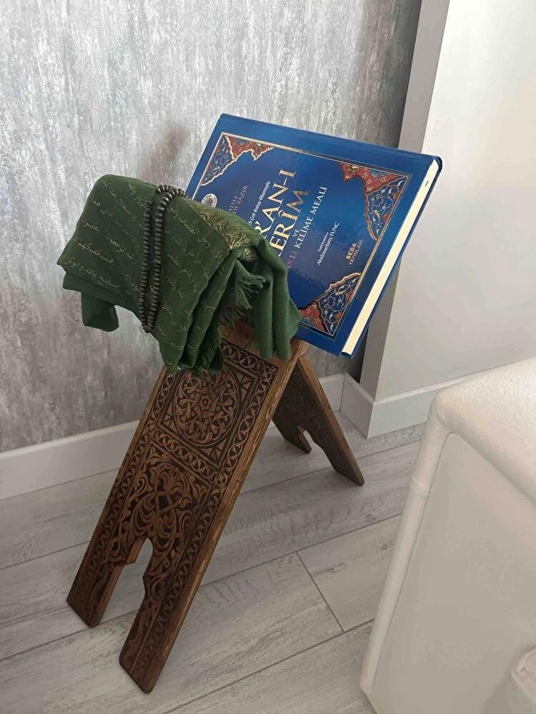 Wooden Book Stand, Adjustable Lectern, Folding Handmade Bookshelf, Book ...