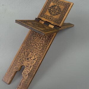 Wooden Book Stand, Adjustable Lectern, Folding Handmade Bookshelf, Book ...