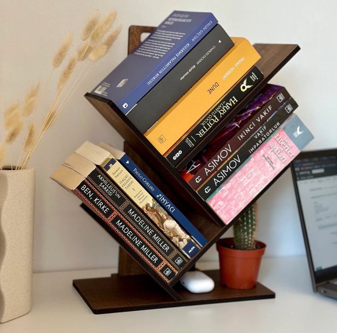 Bookcase With Desktop Shelf, Desktop Tree Bookshelf - Etsy