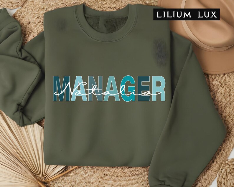 Personalized Manager Sweatshirt: Custom Name Pullover - Etsy