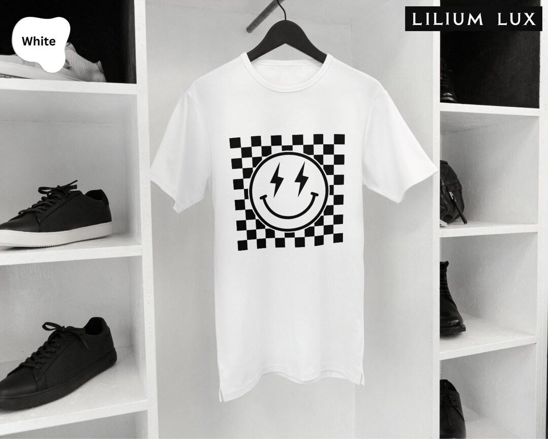 Checkered Smiley Face Vintage T-shirt, Retro Smiley Face Shirt ...