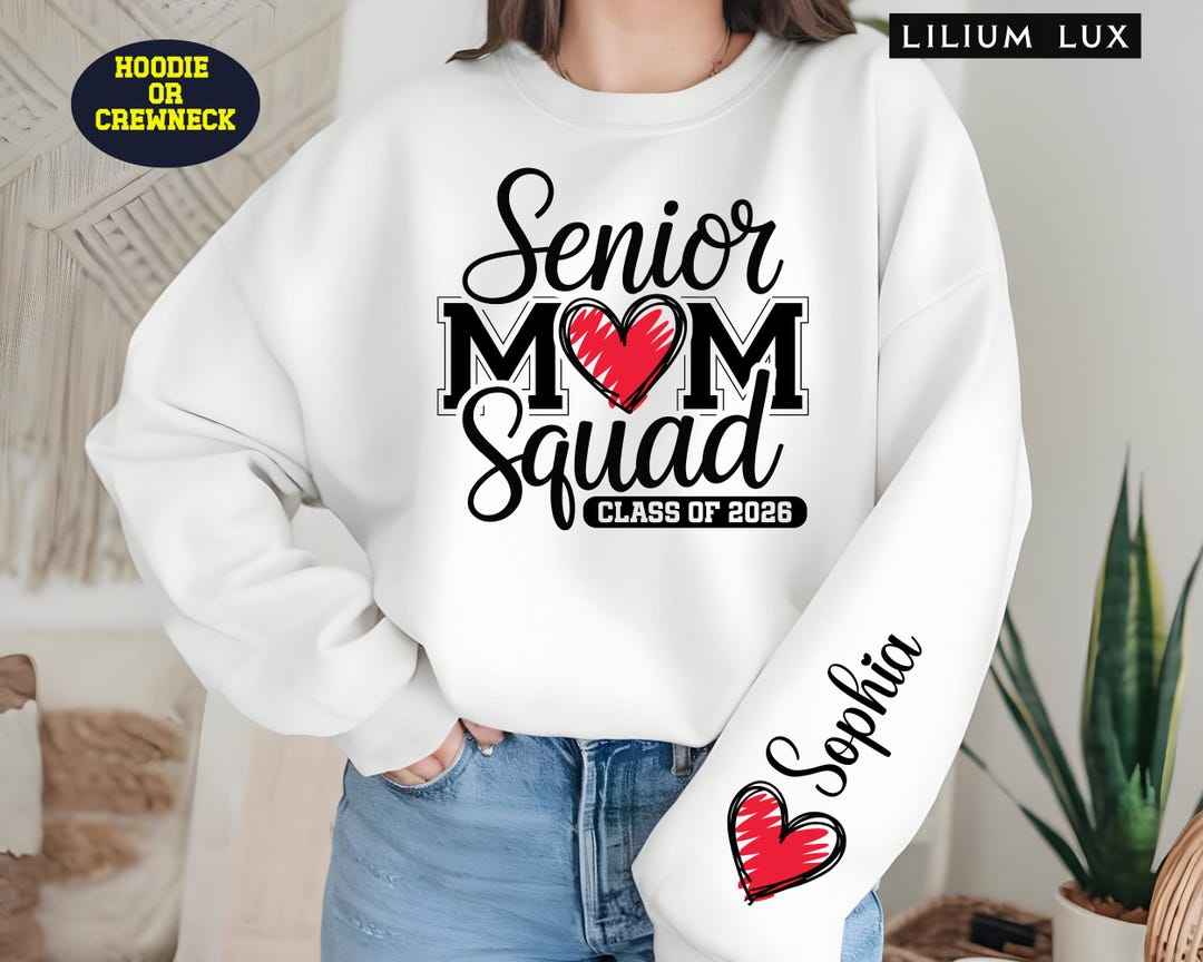 2026 Senior Mom Squad Sweatshirt, Class of 2026 Graduation Crewneck - Etsy