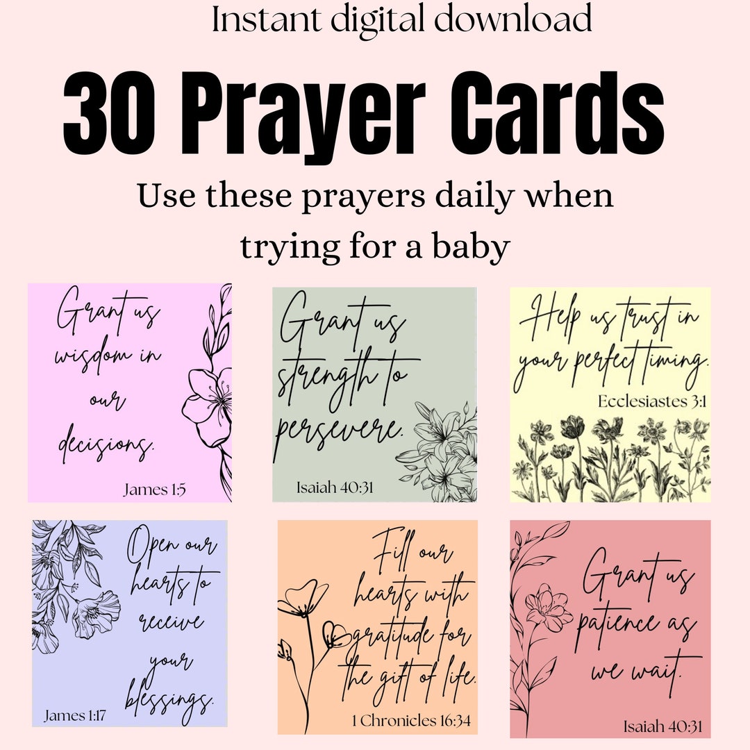 Printable Infertility Prayer Cards - 30 Encouraging Prayers With Bible ...
