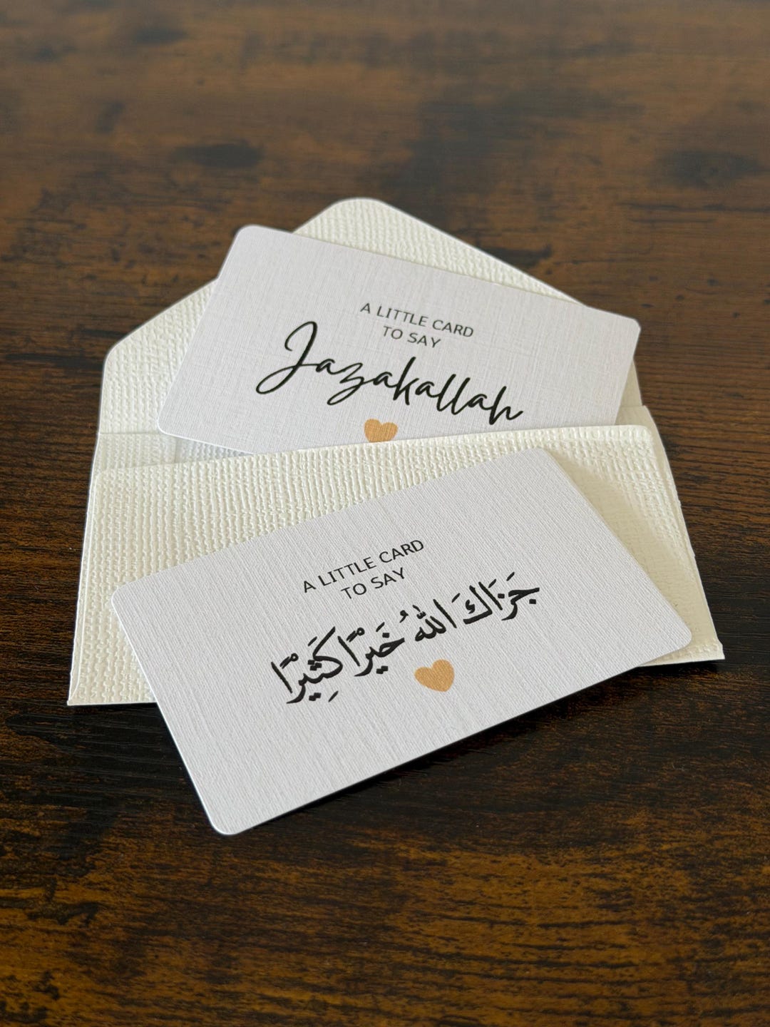 Islamic Luxury Jazakallah Mini Card, Muslim Gift Blank Islamic Thank ...