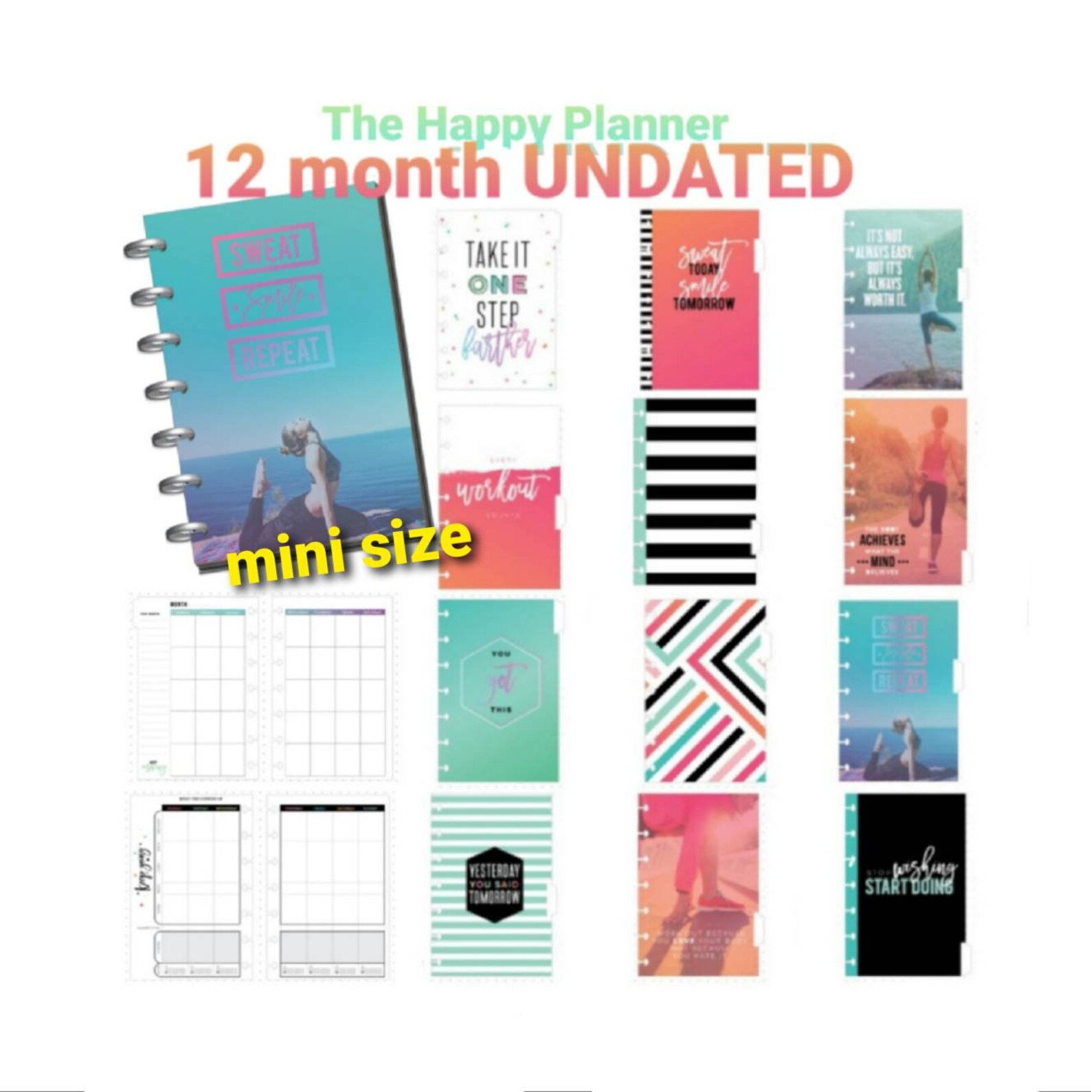 MINI Happy Planner 12month Planner UNDATED Mini Size Etsy mini-happy-planner-12month-planner-undated-mini-size-etsy