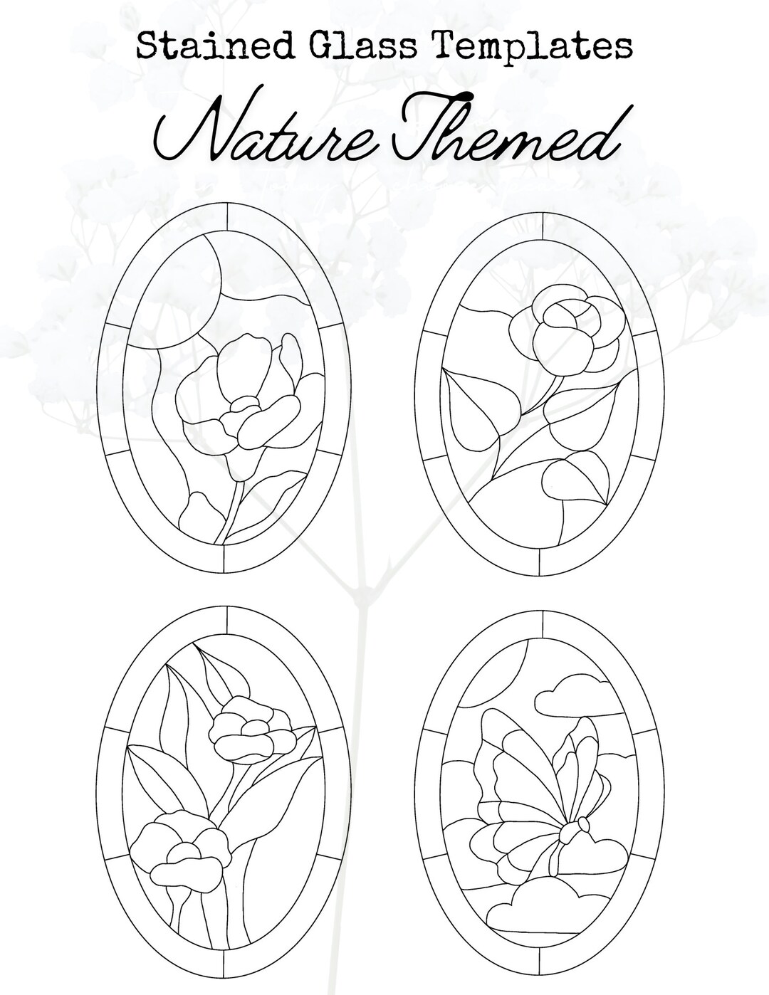 Vintage Nature Stained Glass Patterns Etsy 6127