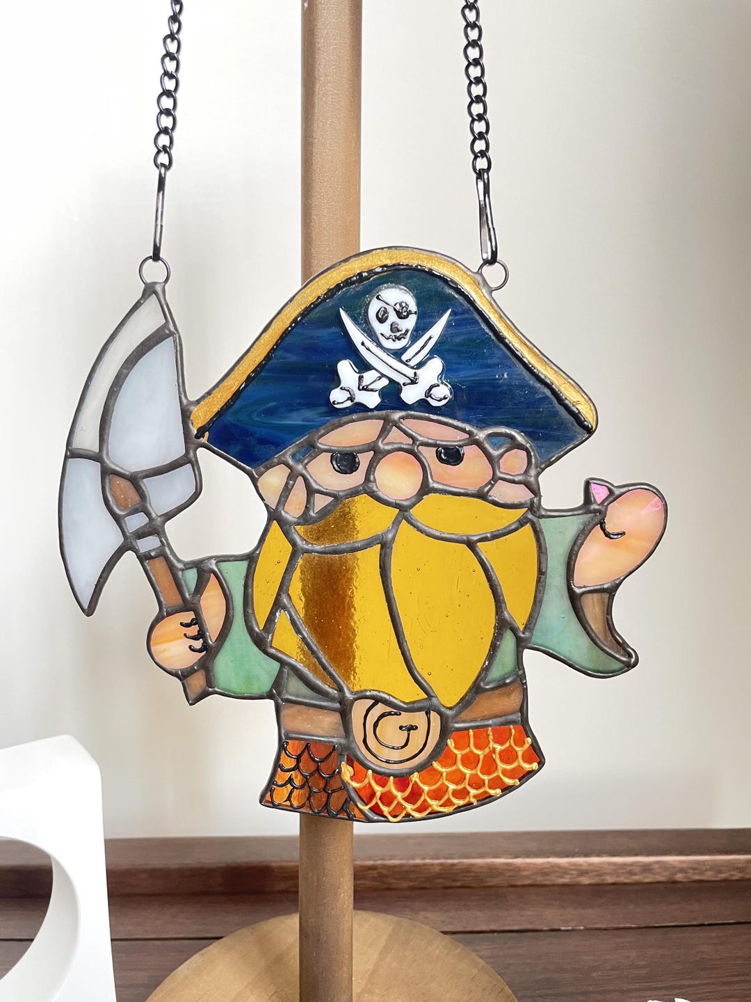 Vikings Pirate Stained Glass Window Hanging: Medieval Gothic Decor - Etsy