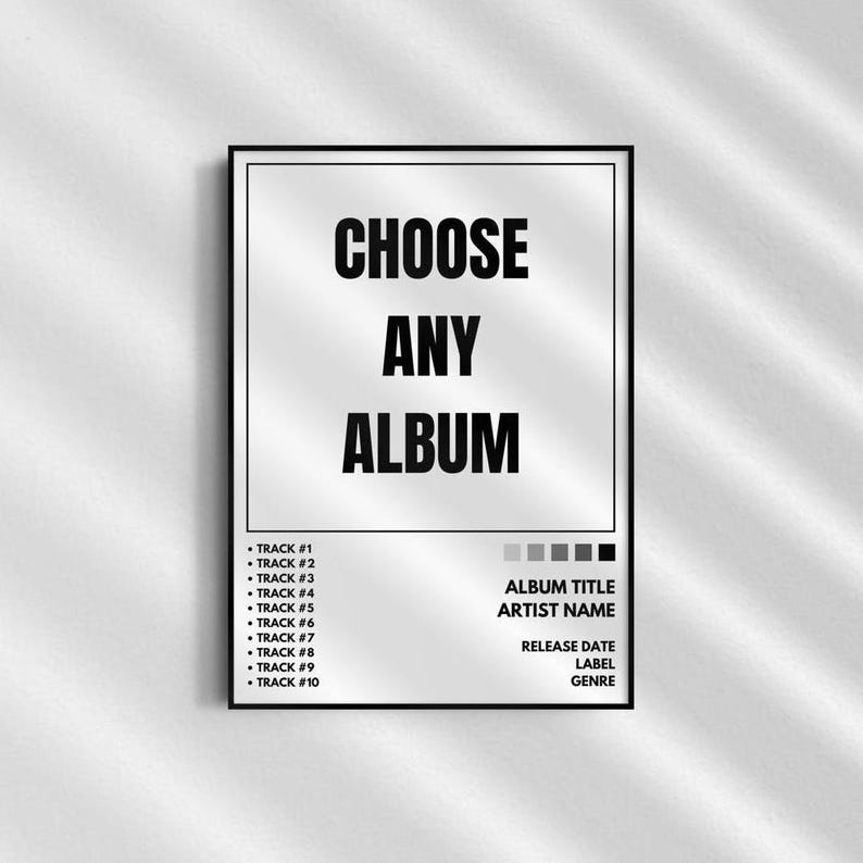 Custom Album Poster for Music Lovers | Wall Art | Choose Any Album ...