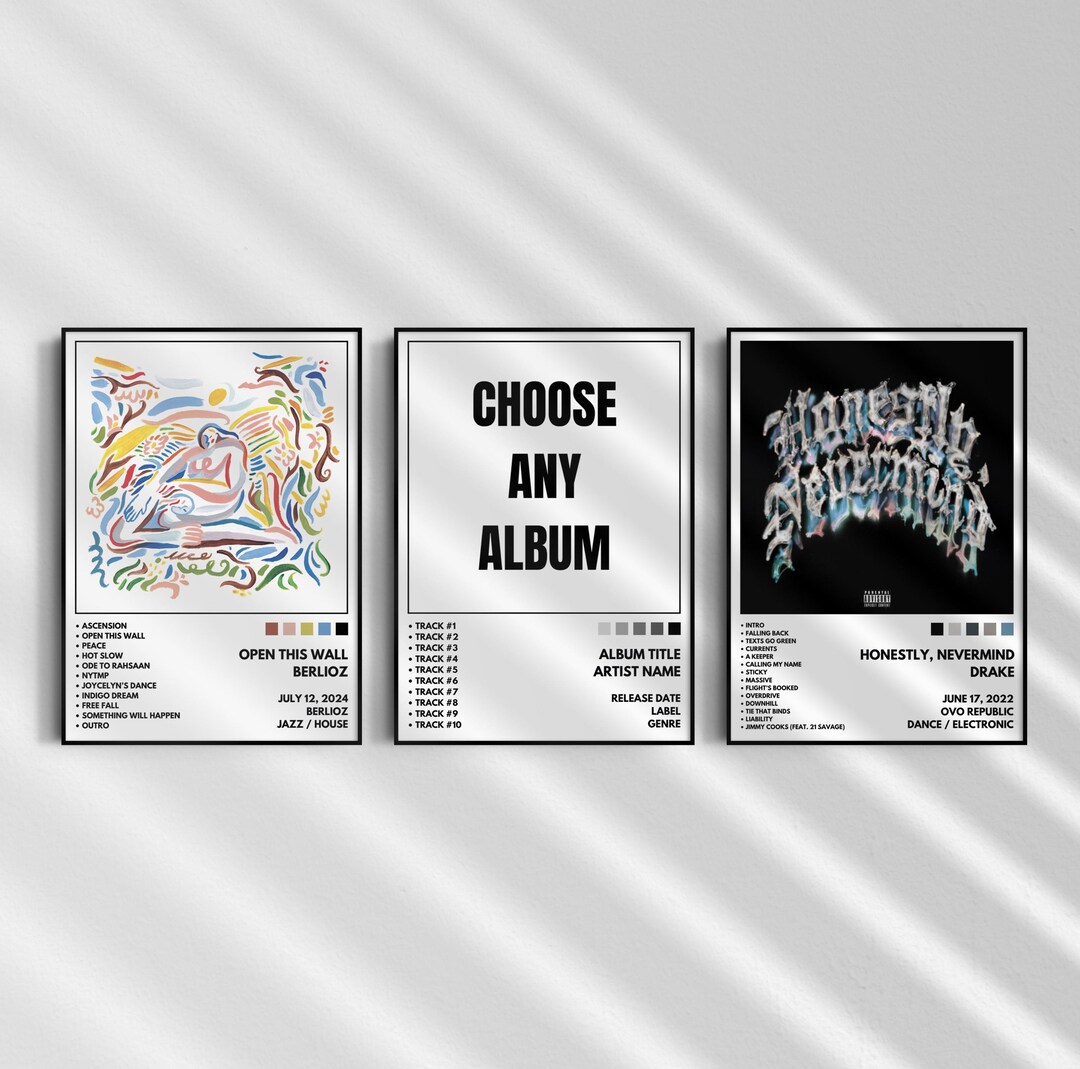 Custom Album Poster for Music Lovers | Unframed Music Print | Choose ...