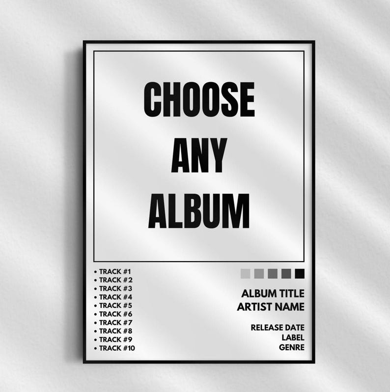 Custom Album Poster for Music Lovers | Wall Art | Choose Any Album ...