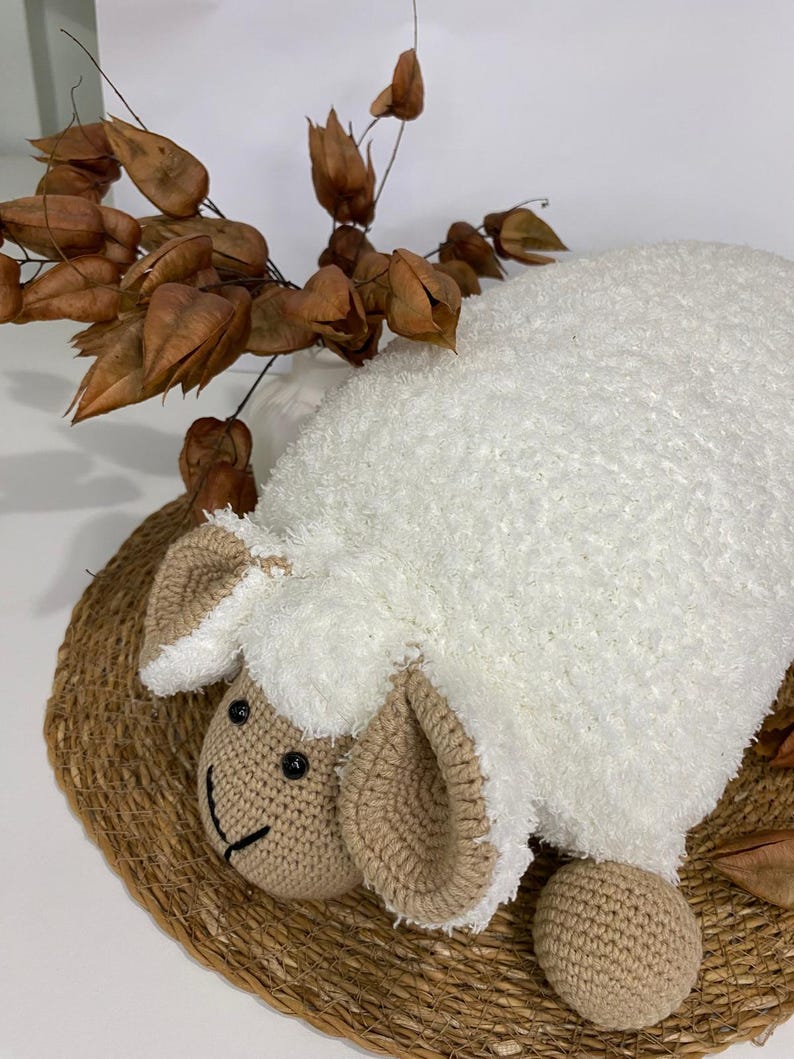 Amigurumi Plush Sheep Pillow, Boy Girl Birthday Gift, Large Crochet Sheep, Cute Sheep Plush ...