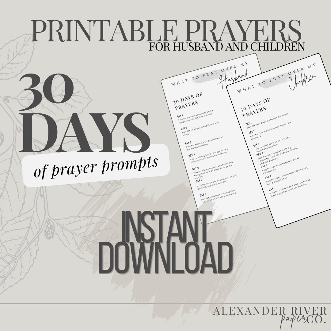 30 Days of Prayers for Husband and Children, Prayer Prompts for Busy ...