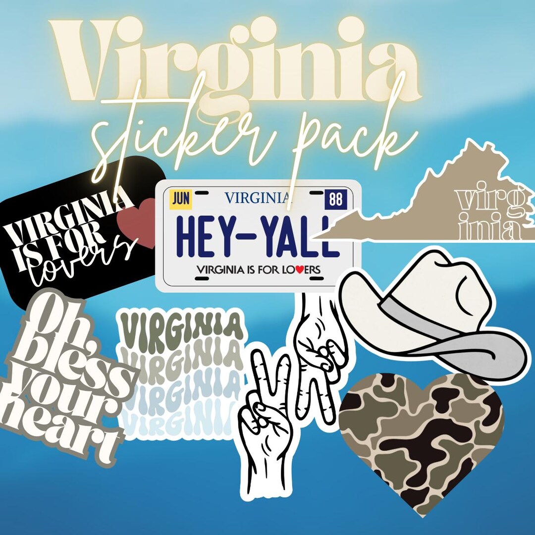 Virginia Sticker Pack (8 Pack) - Etsy