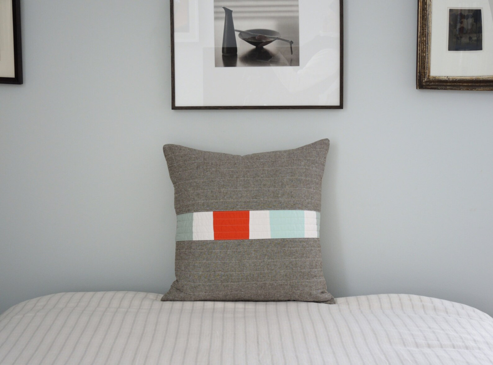 Modern Throw Pillow Linen Triptych - Etsy