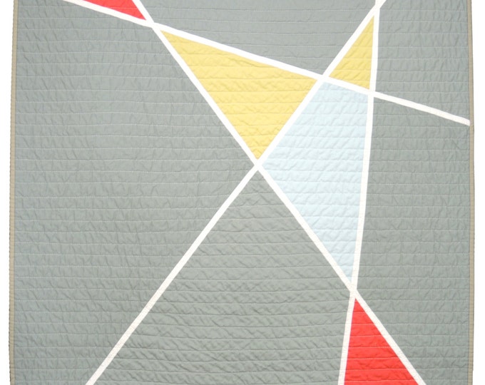 Mid Century Modern Quilt -slate Stained Glass - Etsy