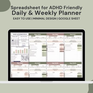 Daily and Weekly Planner With Clear Button Google Sheets Template ...