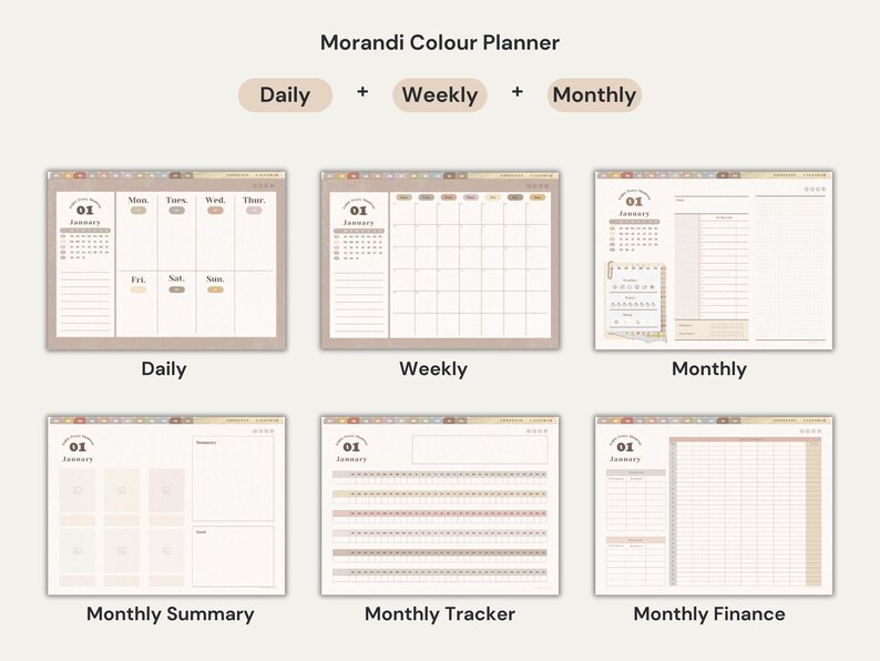Vintage Series Digital Planner Journal Planner 2024 Yearly Monthly ...