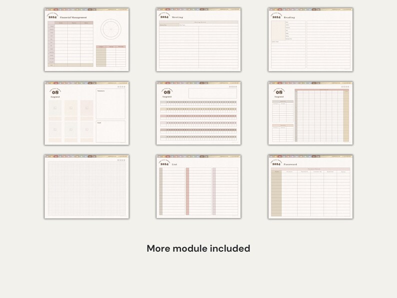 Vintage Series Digital Planner Journal Planner 2024 Yearly Monthly ...