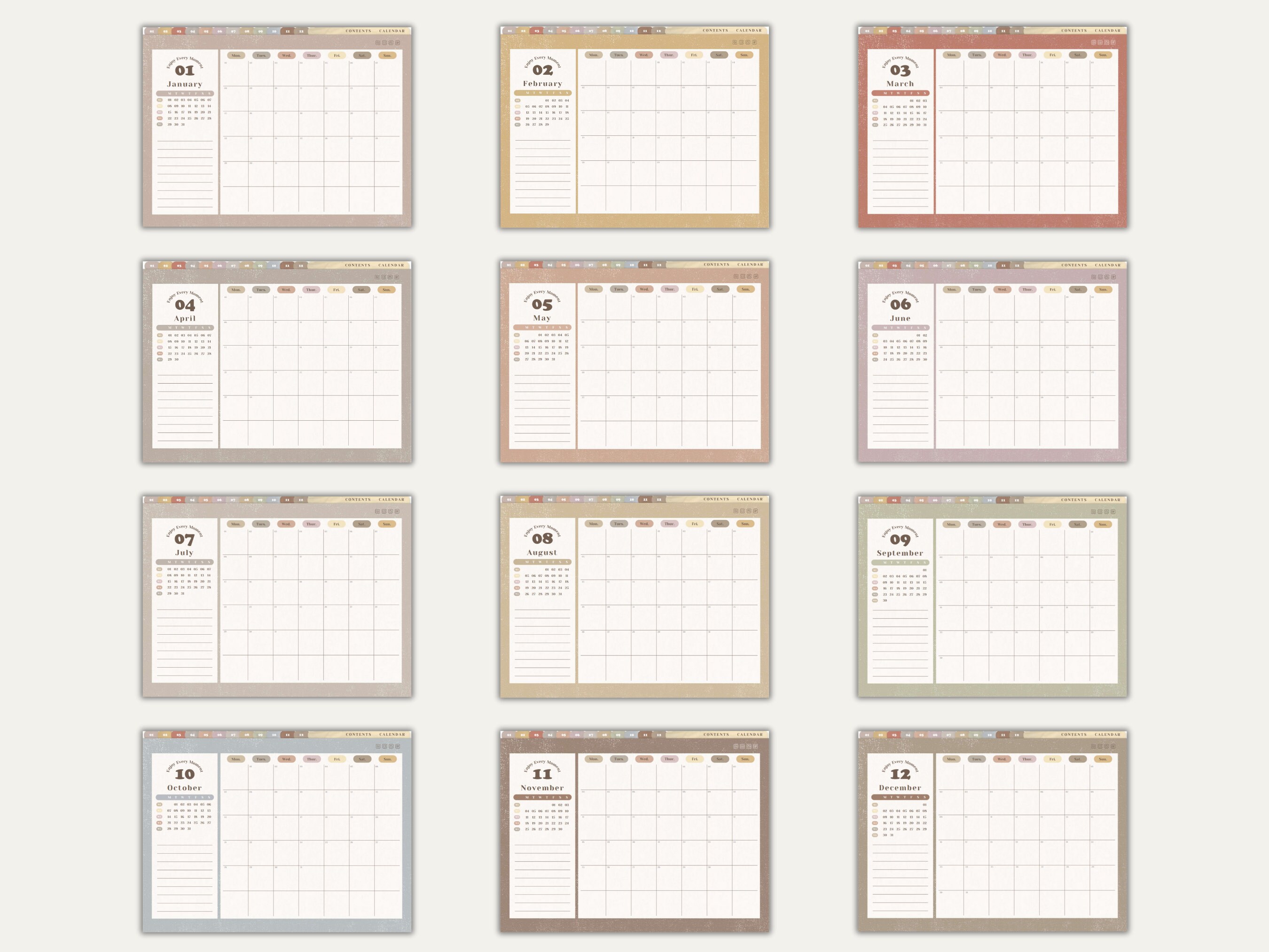 Vintage Series Digital Planner Journal Planner 2024 Yearly Monthly ...