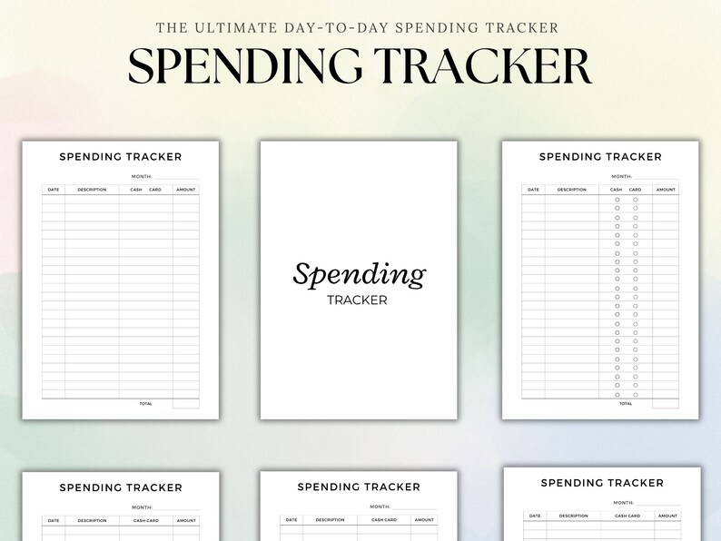 Spending Tracker Printable PDF, Financial Spending Goal Tracker ...