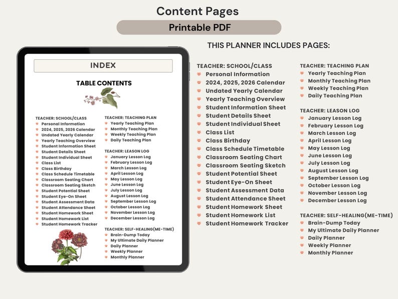 Teacher Planner | 2025 2026, Teacher and Class Designed Templates ...