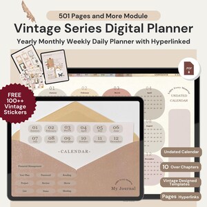 Vintage Planner Vintage Series Digital Planner Journal Planner Undated ...